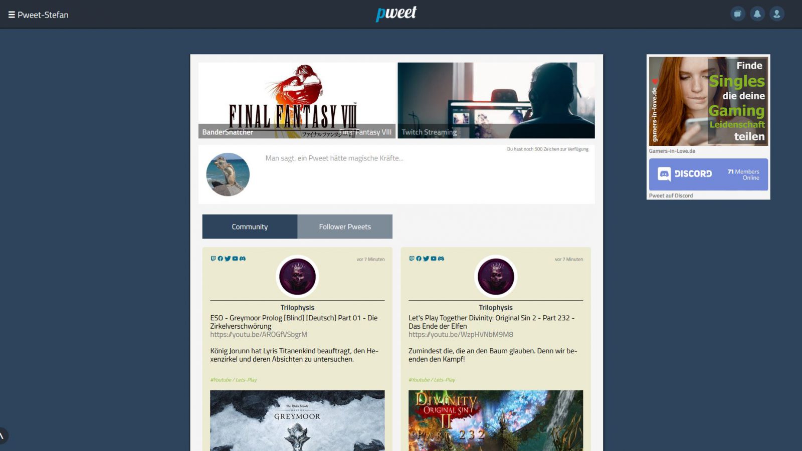Pweet: Die Gaming Kurzmitteilungsseite – BugWire